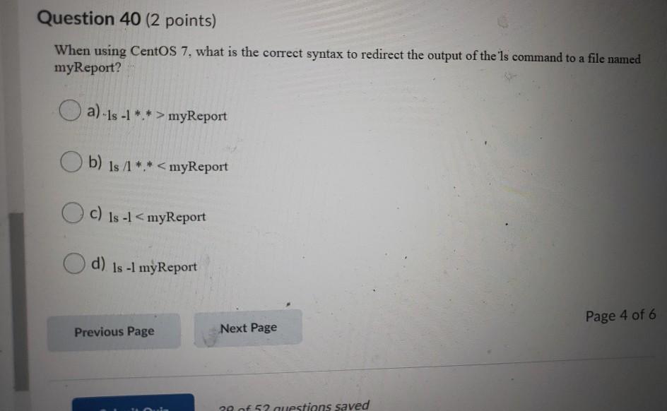 Solved Question 40 (2 points) When using CentOS 7, what is | Chegg.com