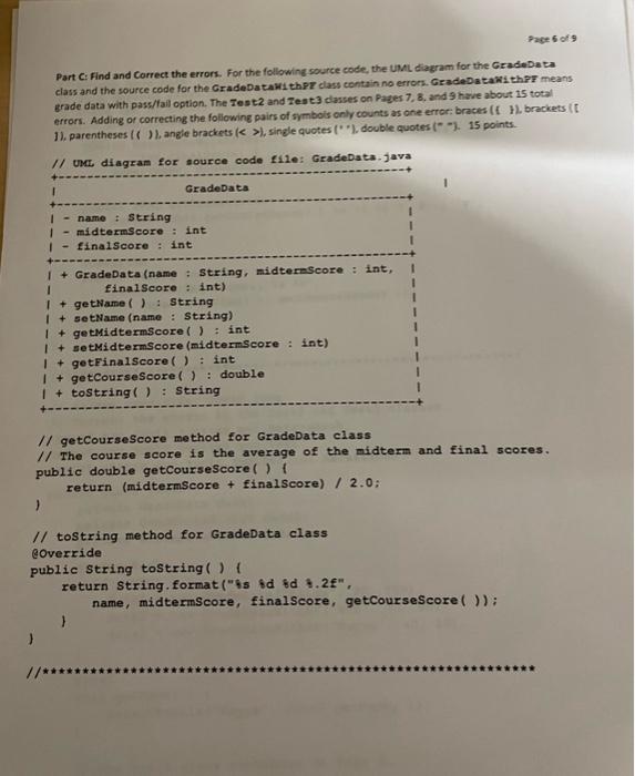 Solved Part C: Find and Correct the errors. For the | Chegg.com