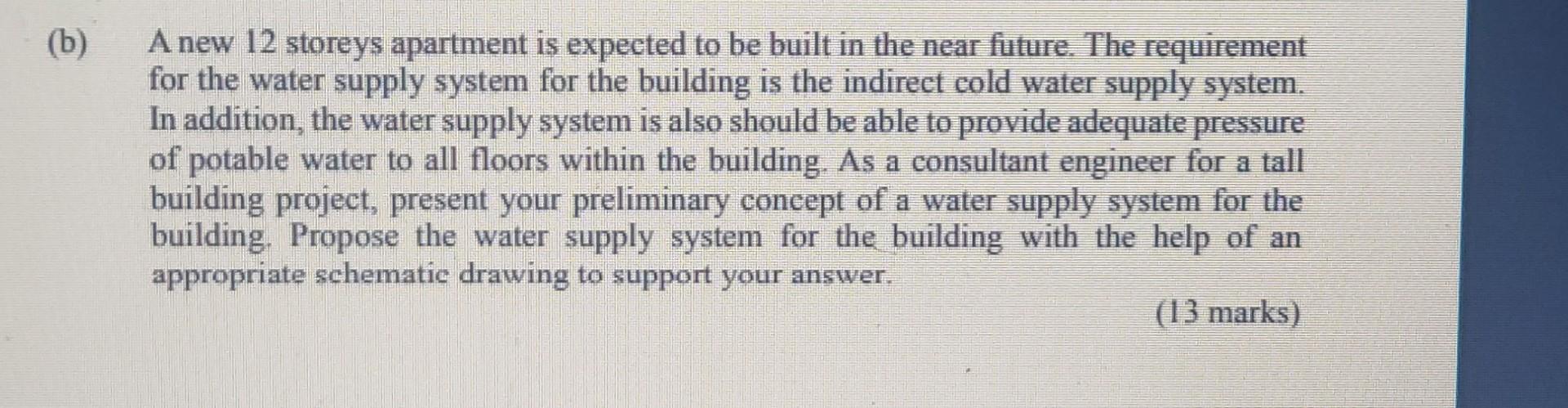 Solved (b) A new 12 storeys apartment is expected to be | Chegg.com