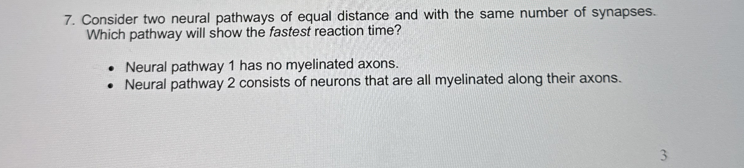Solved Consider two neural pathways of equal distance and | Chegg.com