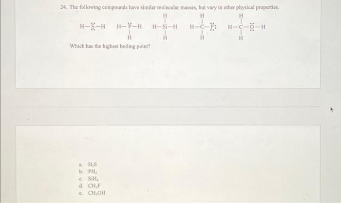 Solved The following compounds have similar molecular | Chegg.com