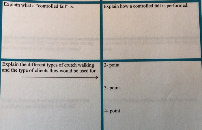 Solved Explain what a "controlled fall” is. Explain how a | Chegg.com