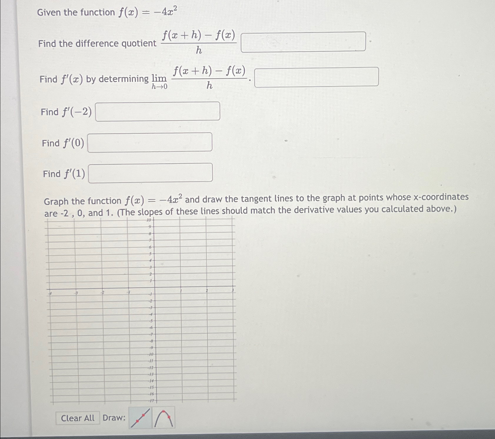 Solved Given the function f(x)=-4x2Find the difference | Chegg.com