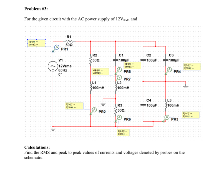 Solved Problem #3:Calculations:Find the RMS and peak to peak | Chegg.com