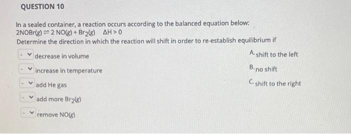 Solved In a sealed container, a reaction occurs according to | Chegg.com