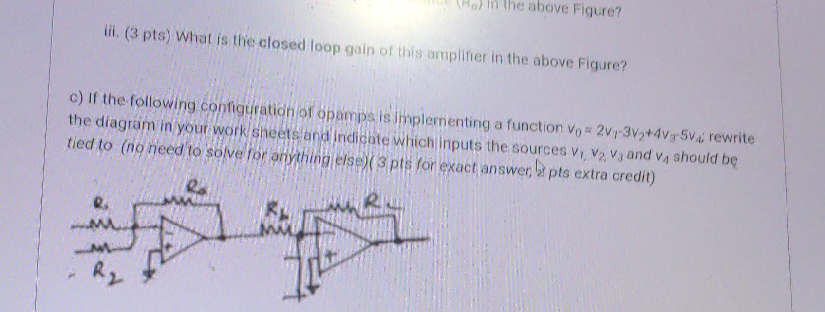 Solved a) (6pts) Using an ideal op-amp and two resistors, | Chegg.com