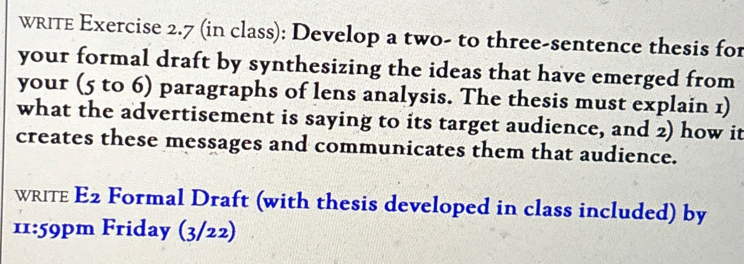 Solved WRITE Exercise 2.7 (in class): Develop a two-to | Chegg.com