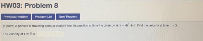 Solved HW03: Problem 8 Previous Probler Problem List Next | Chegg.com