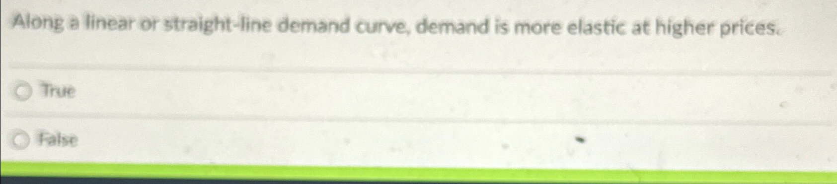 Solved Along a linear or straight-line demand curve, demand | Chegg.com