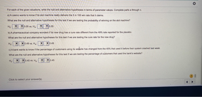 Solved For each of the given situations, write the null and | Chegg.com