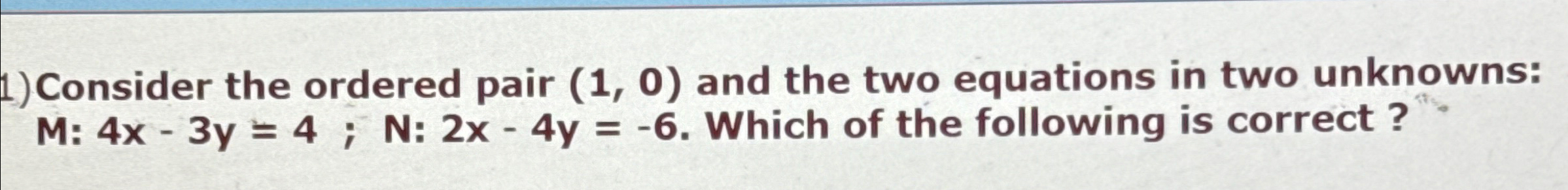 Solved Consider the ordered pair (1,0) ﻿and the two | Chegg.com