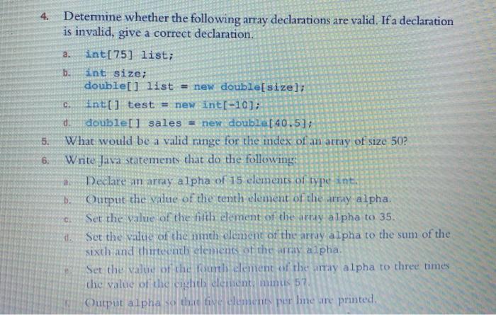 Solved a. c 2. Consider the following declaration: double | Chegg.com