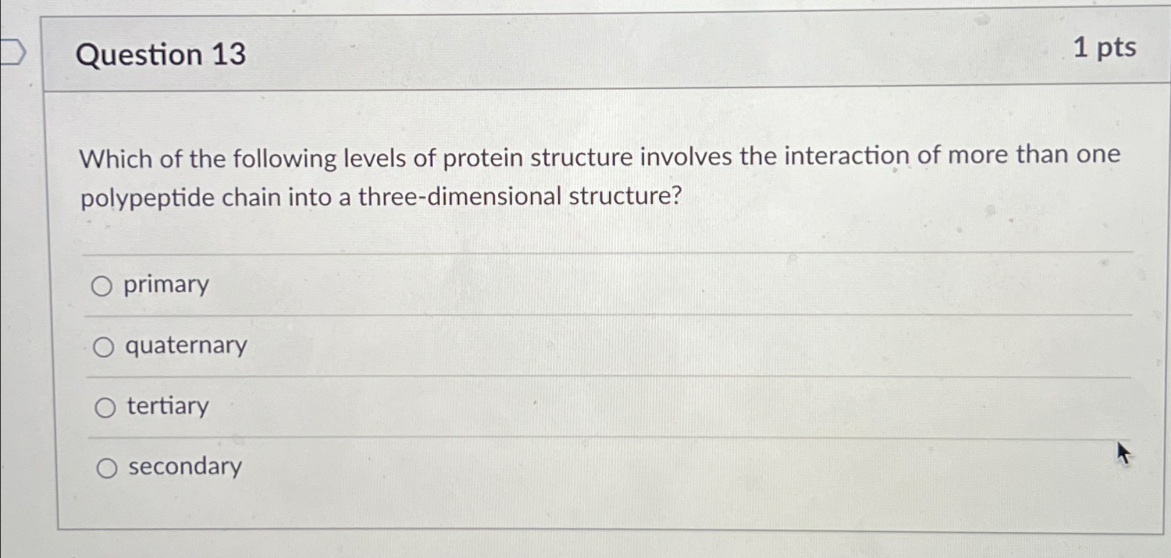 Solved Question 131 ﻿ptsWhich of the following levels of | Chegg.com