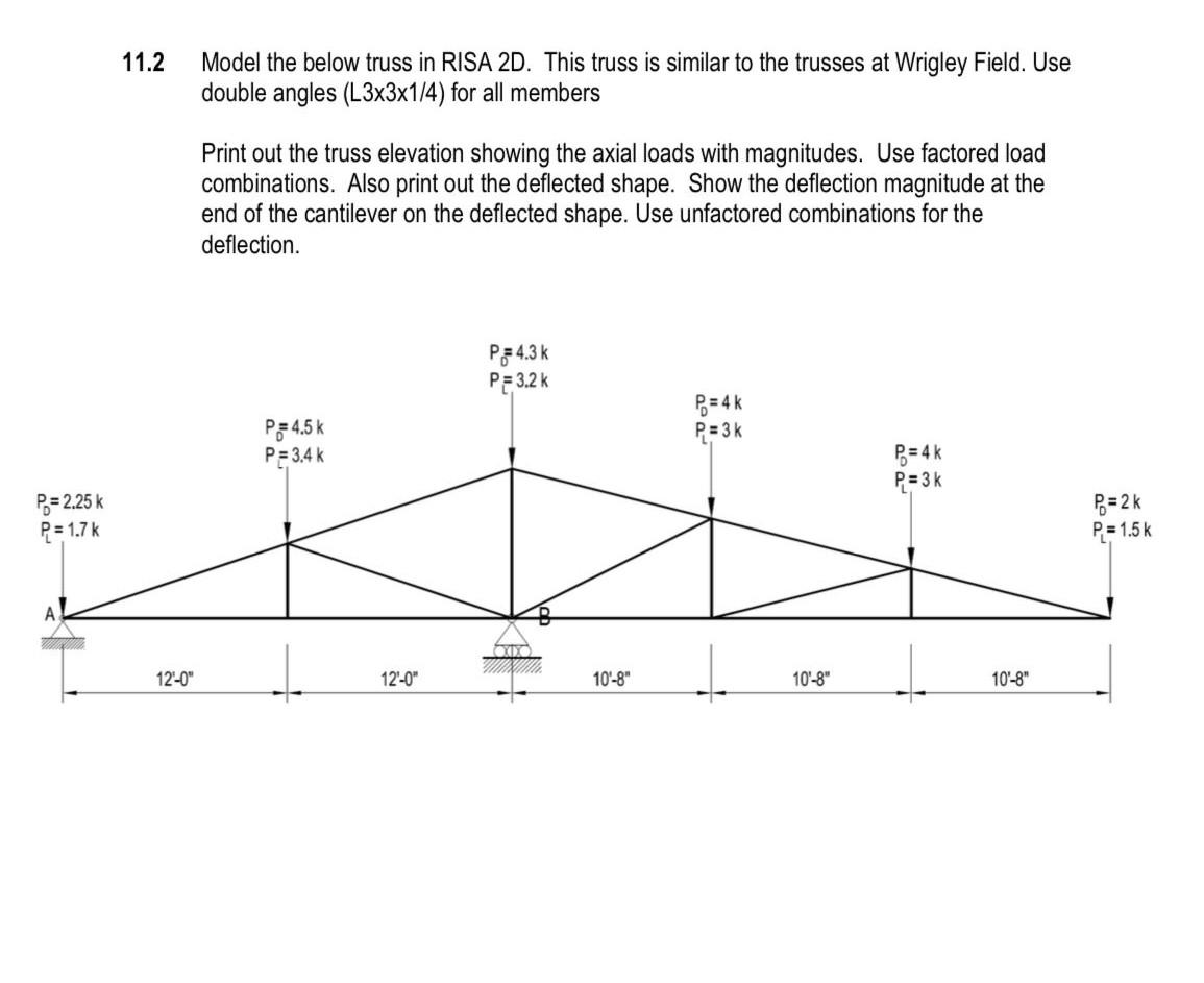 Solved Model the below truss in RISA 2D. This truss is | Chegg.com