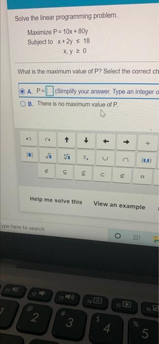 Solved Solve the linear programming problem. Maximize P = | Chegg.com