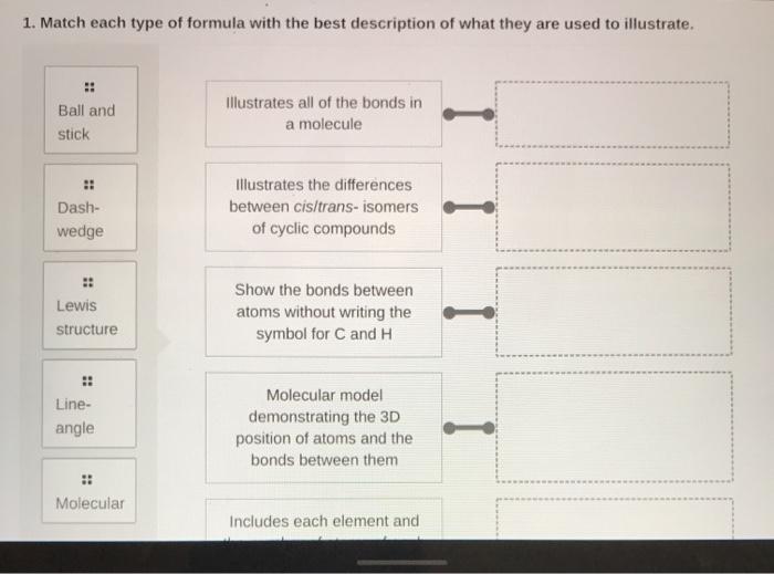 Solved 1. Match each type of formula with the best | Chegg.com