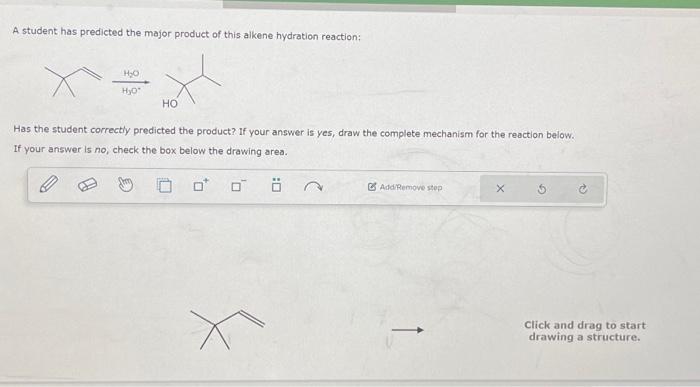 Solved Draw the anti-Markovnikov product of the hydration of | Chegg.com