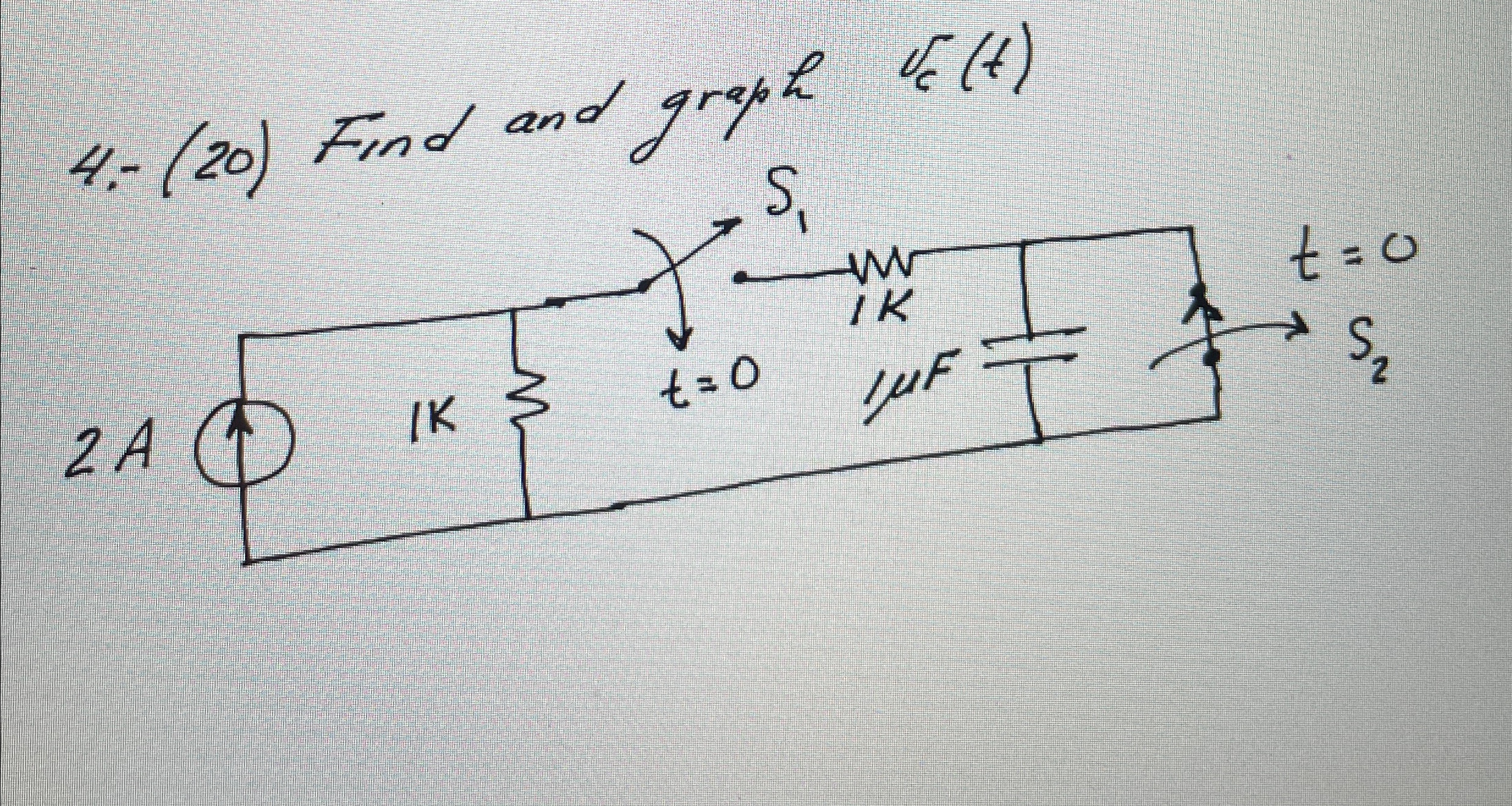 Solved 4.- (20) ﻿Find and graph vic (t), ﻿explain step by | Chegg.com