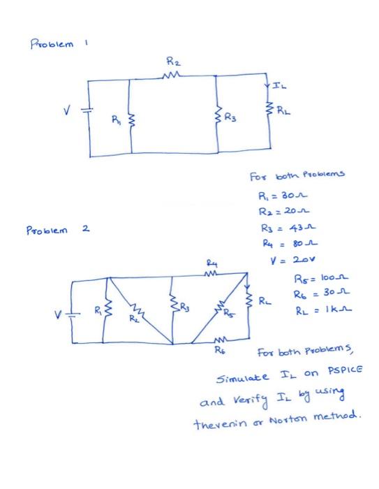 Solved For both Problems R1=R2=R3R4==R6RL30Ω20Ω=43Ω80Ω20 | Chegg.com