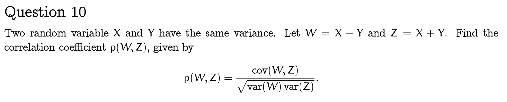 Solved Question 10Two random variable x ﻿and Y ﻿have the | Chegg.com
