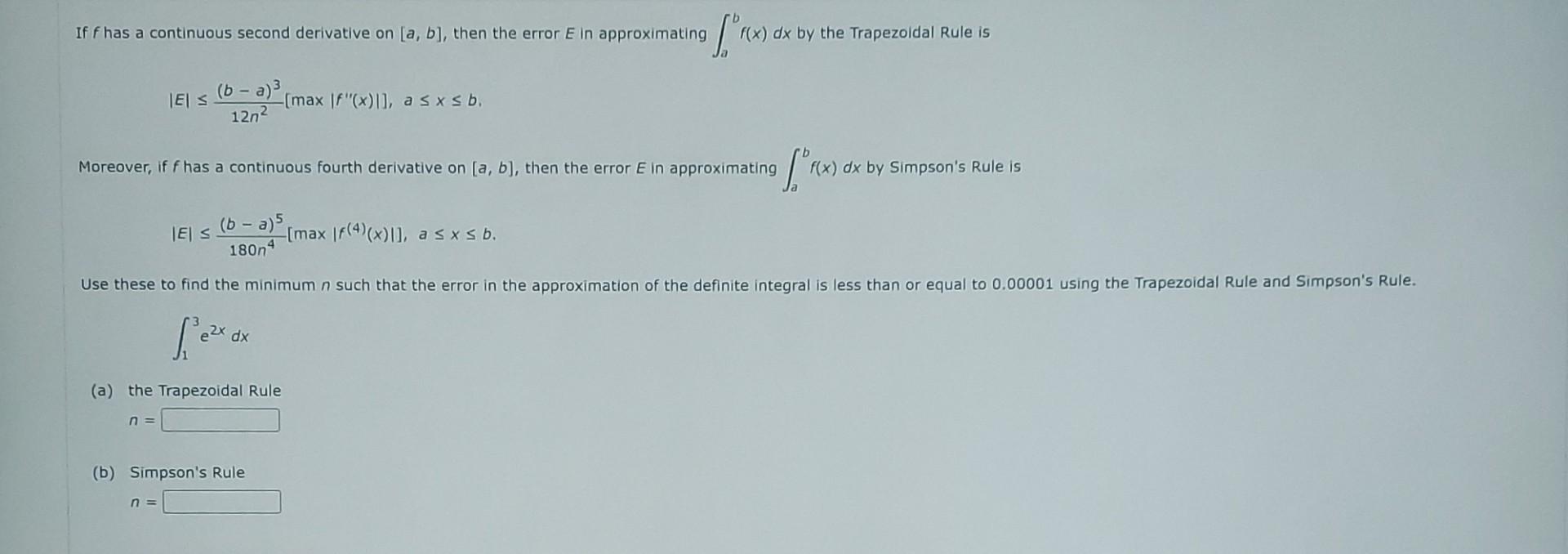 Solved If f has a continuous second derivative on [a, b], | Chegg.com