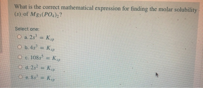 Solved What is the correct mathematical expression for | Chegg.com