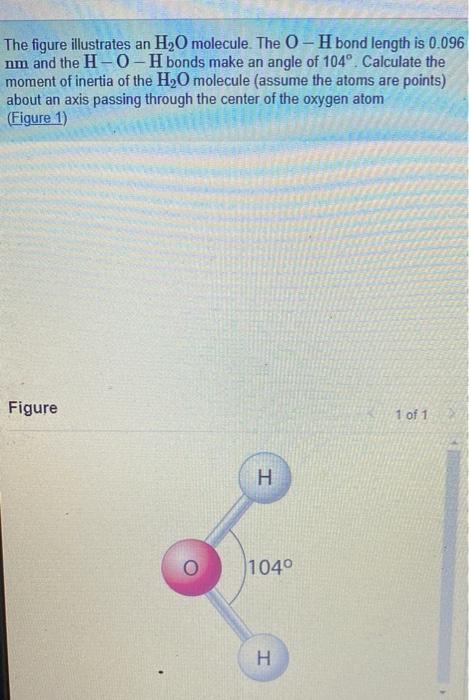 Solved The figure illustrates an H2O molecule. The O-H bond | Chegg.com