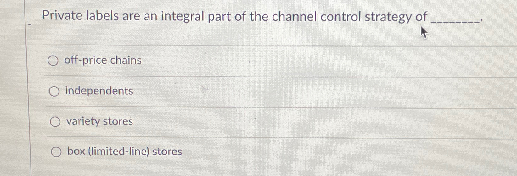 Solved Private labels are an integral part of the channel | Chegg.com