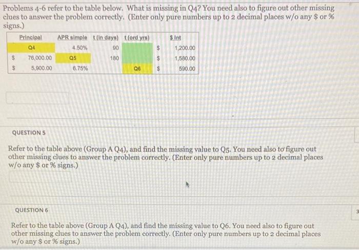 Refer to the table below, and find the missing value | Chegg.com