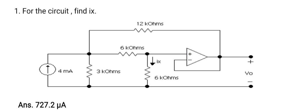 Solved For the circuit , find ix. | Chegg.com