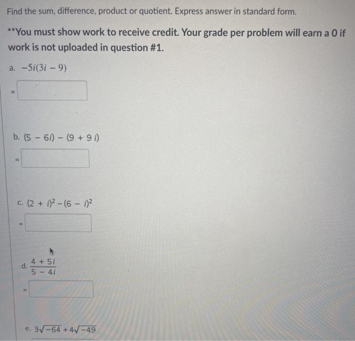 Solved Find the sum, difference, product or quotient. | Chegg.com