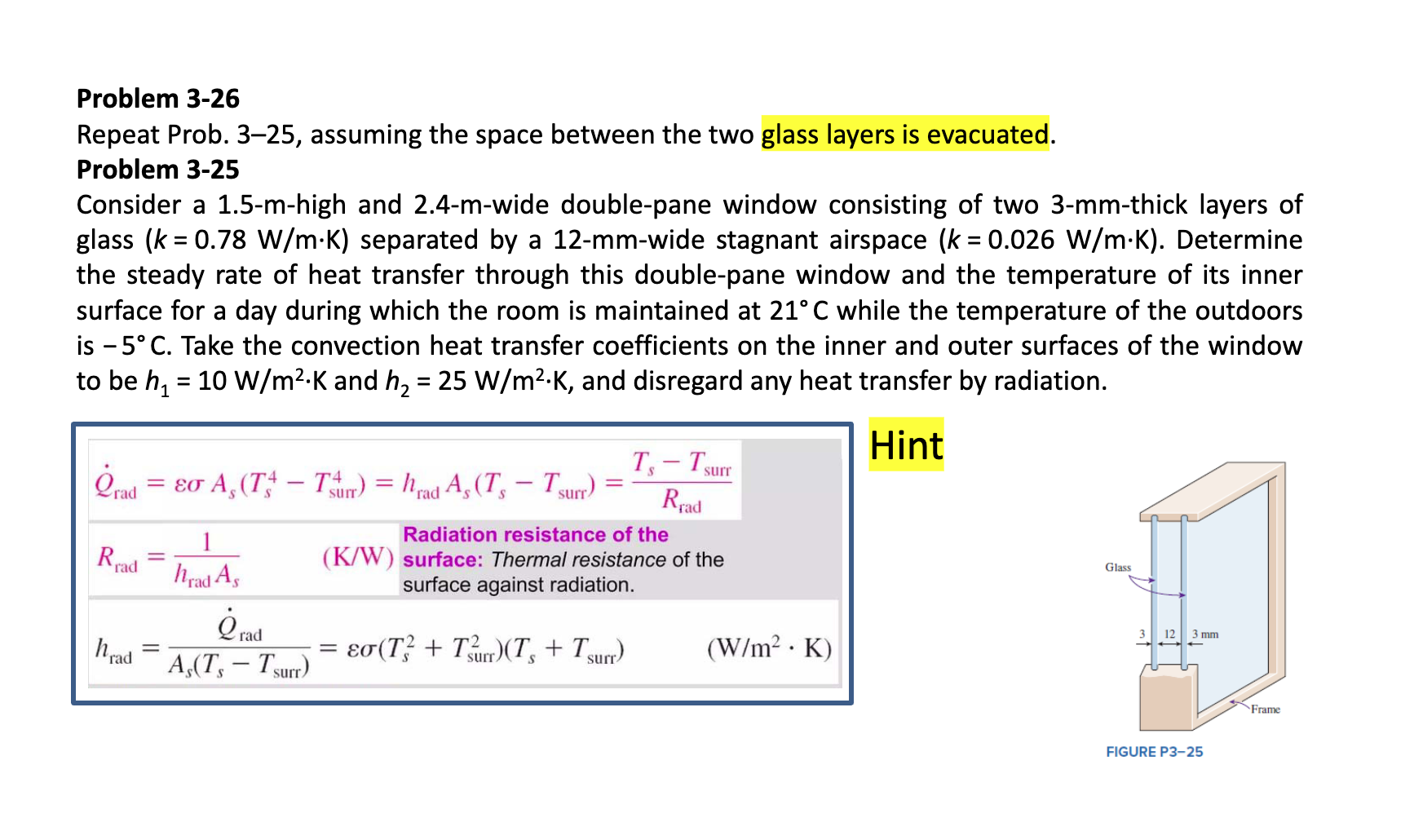 Solved Problem 3-26Repeat Prob. 3-25, ﻿assuming the space | Chegg.com