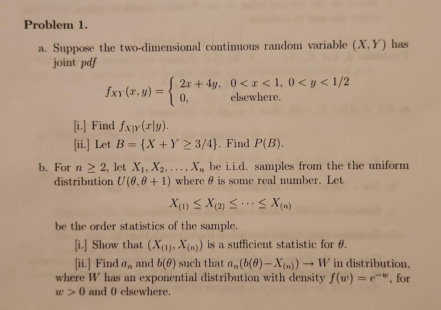 Solved a. Suppose the two-dimensional continuous random | Chegg.com