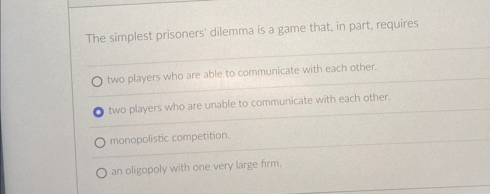 Solved The simplest prisoners' dilemma is a game that, in | Chegg.com Solved The simplest prisoners' dilemma is a game that, in | Chegg.com