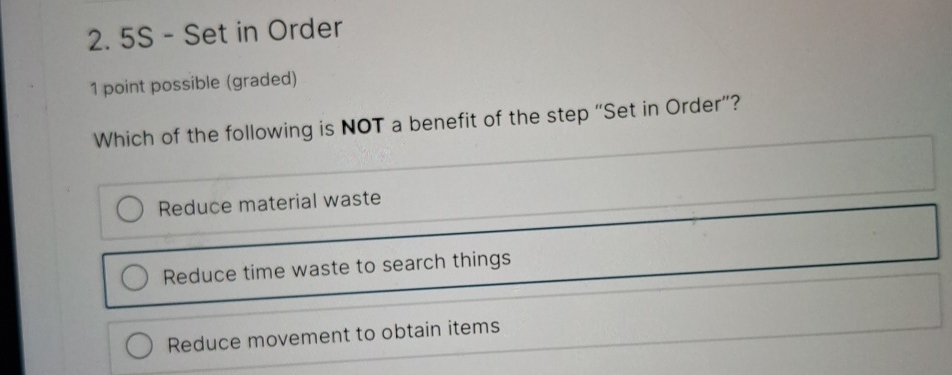 Solved 5S - ﻿Set in Order1 ﻿point possible (graded)Which of | Chegg.com