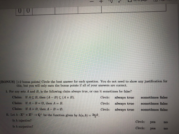 Solved Q4. 3 points) Assume A and B are subsets of some | Chegg.com