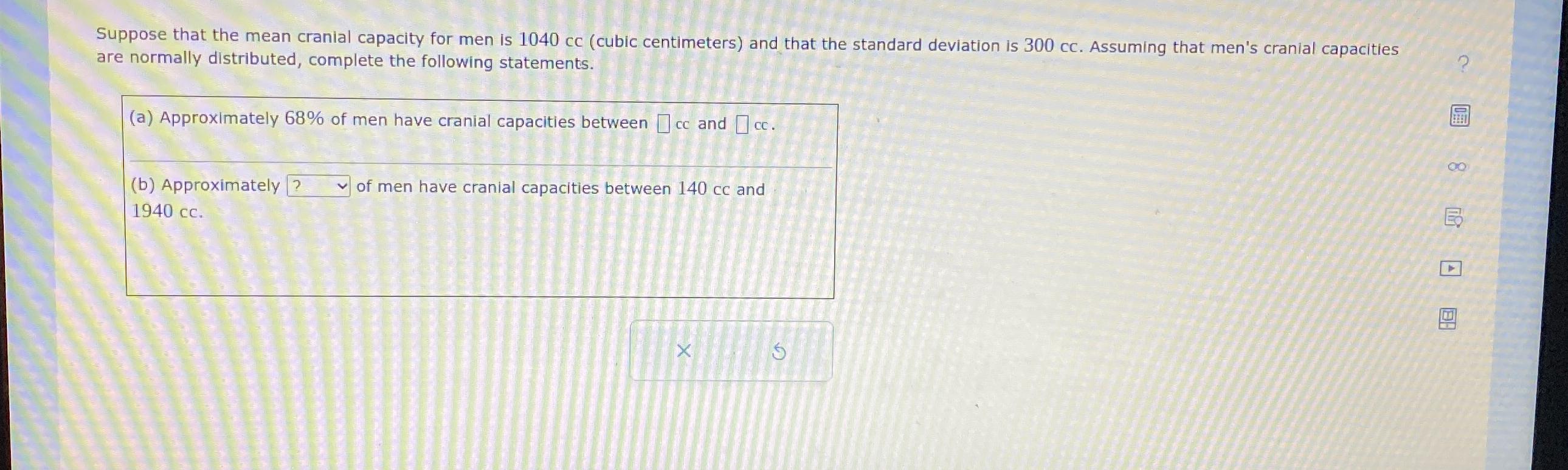 Solved are normally distributed, complete the following | Chegg.com