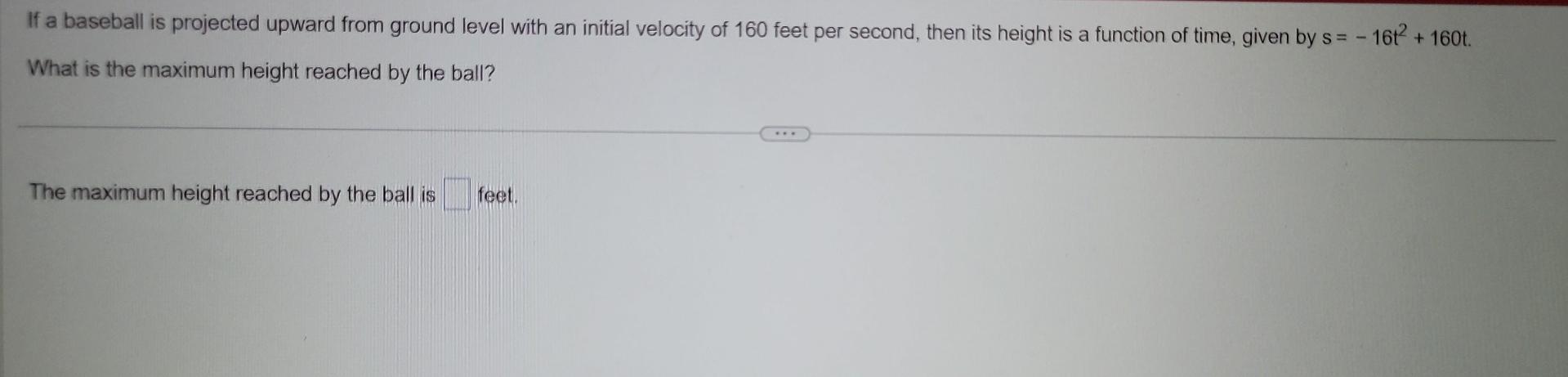 Solved If a baseball is projected upward from ground level | Chegg.com