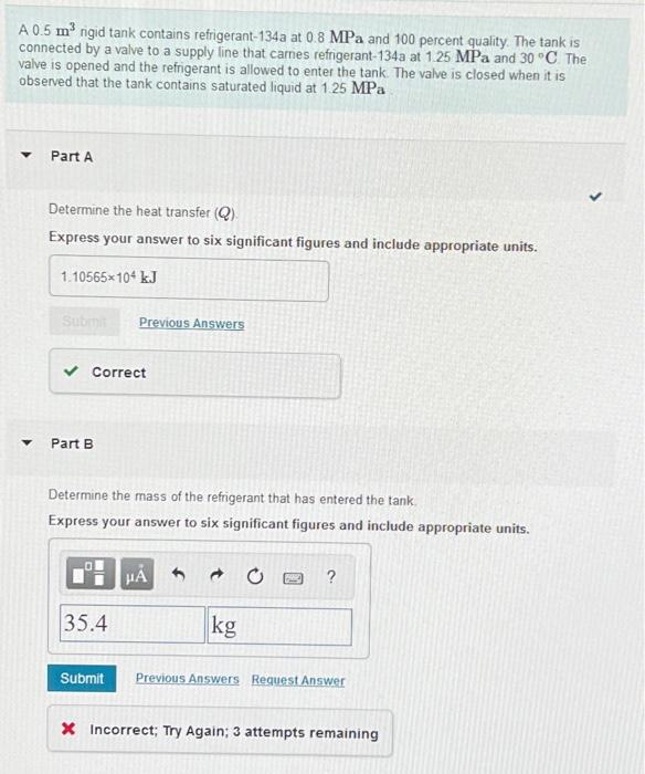 Solved VE A08 m ngid tank initially contains | Chegg.com