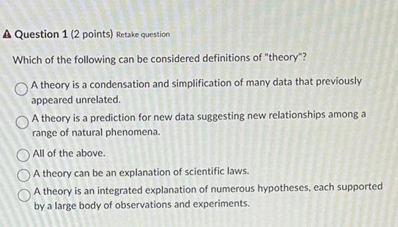 Solved A Question 1 (2 ﻿points) ﻿Retake questionWhich of the | Chegg.com