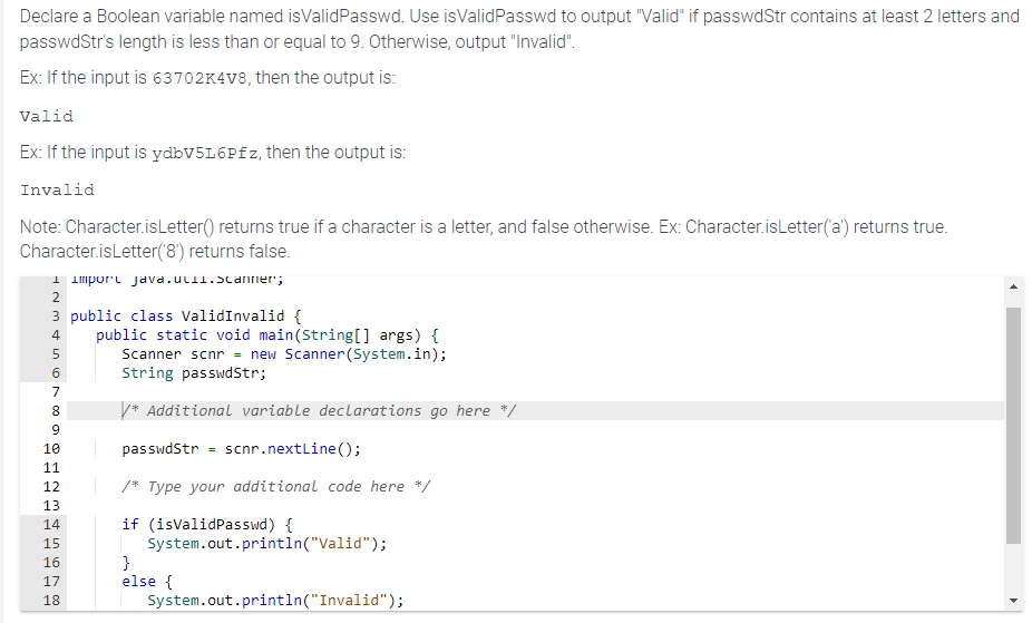 Solved Note: Character.isLetter() ﻿returns true if a | Chegg.com