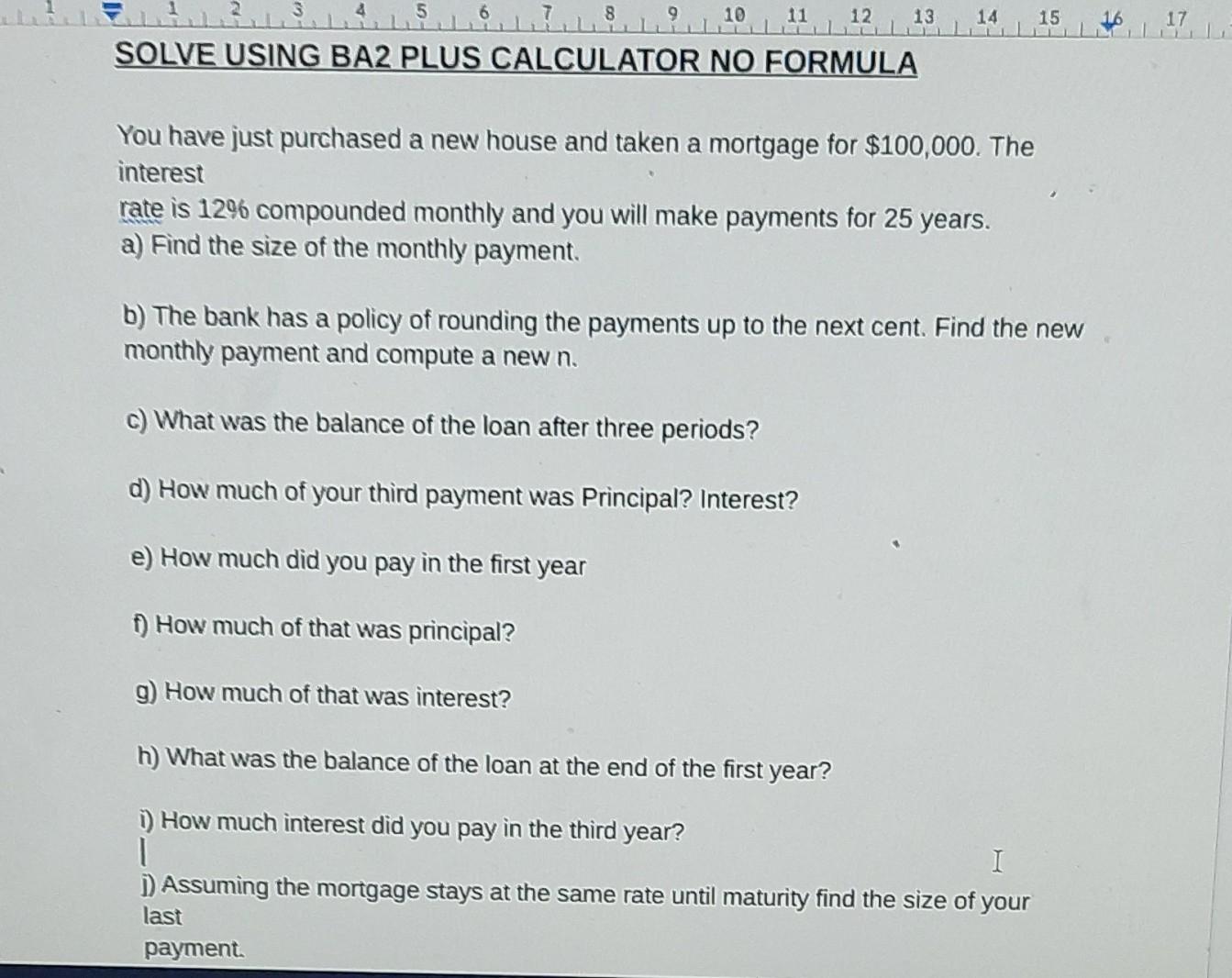 Solved Solve using Ba2 plus Calculator functions no formulas | Chegg.com