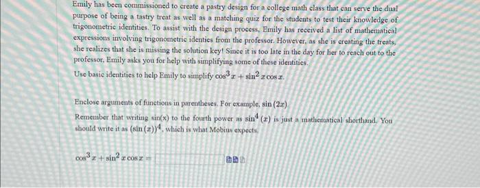 Solved Emily has been commissioned to create a pastry design | Chegg.com