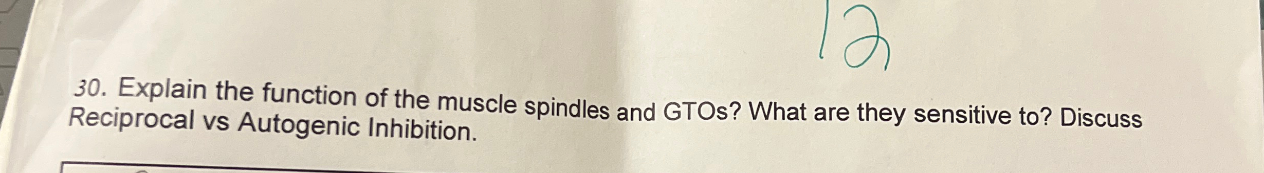 Solved Explain the function of the muscle spindles and GTOs? | Chegg.com