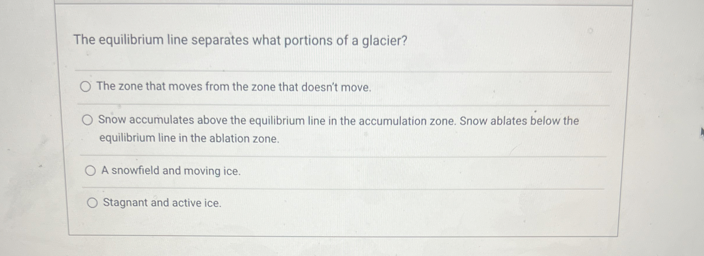 Solved The equilibrium line separates what portions of a | Chegg.com