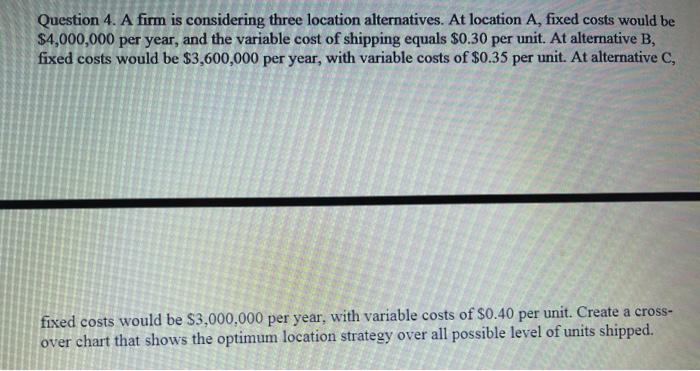 Solved Please show your work for the cross-over chart and | Chegg.com
