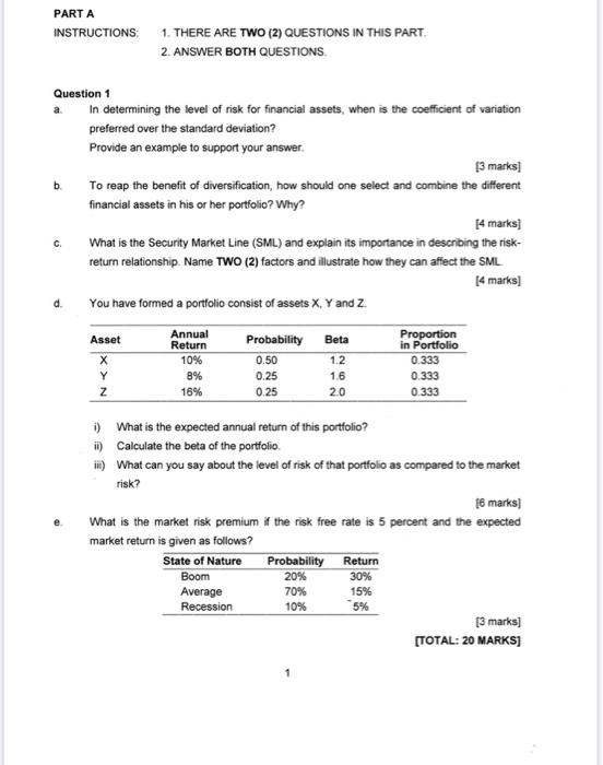 Solved PARTA INSTRUCTIONS: 1. THERE ARE TWO (2) QUESTIONS IN | Chegg.com