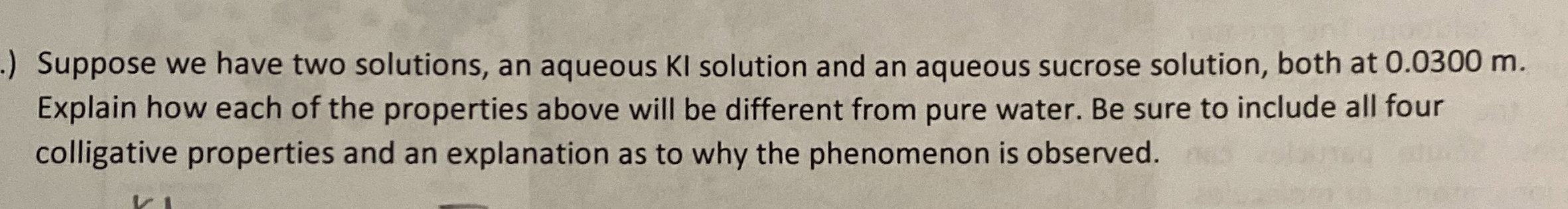 Solved Suppose we have two solutions, an aqueous KI solution | Chegg.com