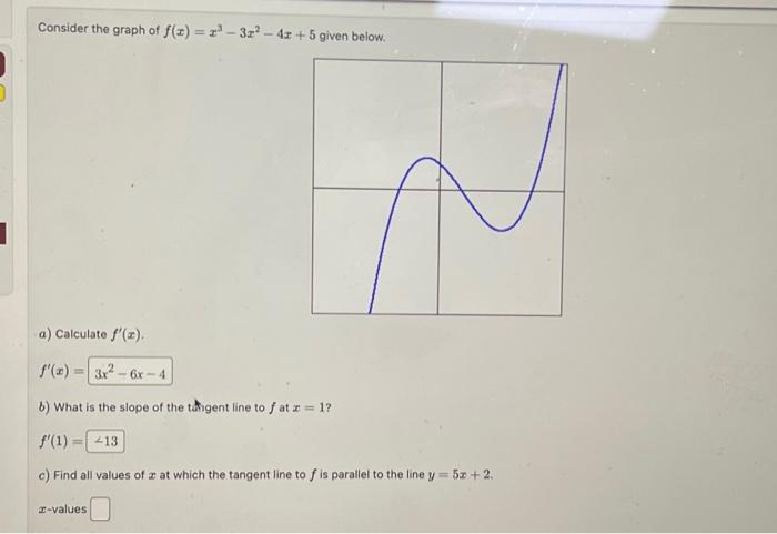 Solved Consider The Graph Of F X X3−3x2−4x 5 Given Below