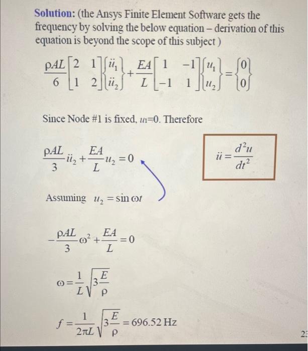 Solved Solution: (the Ansys Finite Element Software gets the | Chegg.com